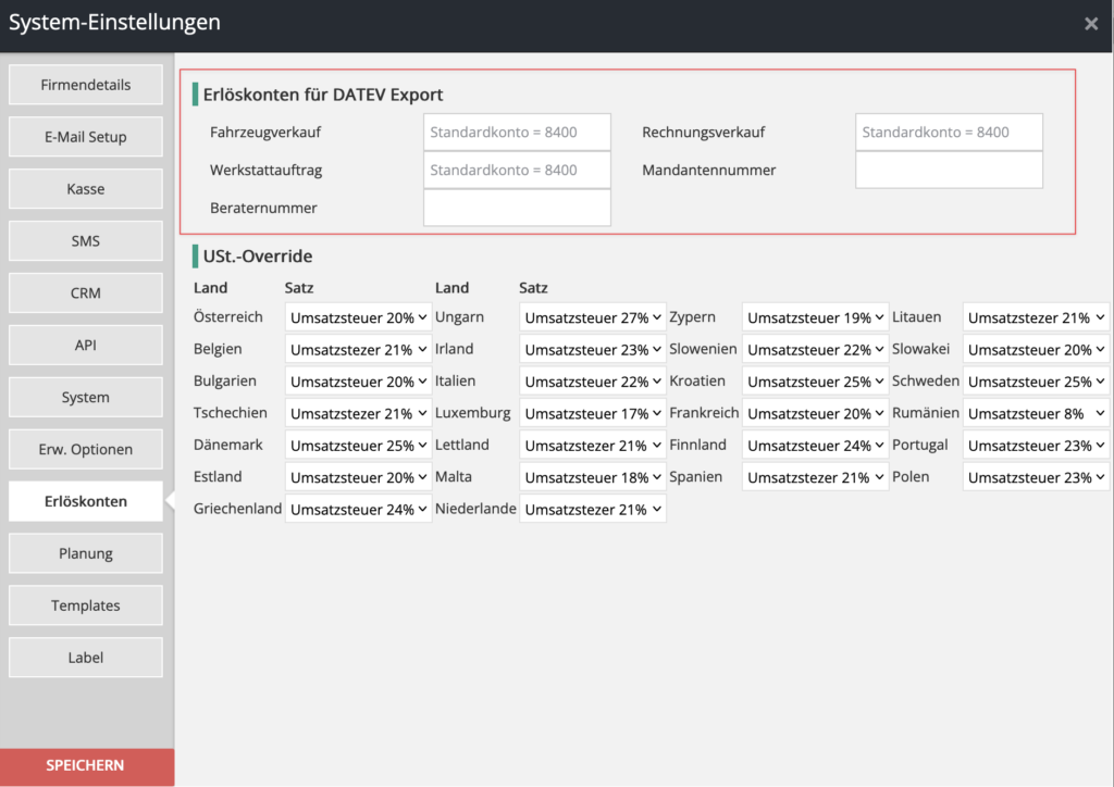 DATEV-Buchungsstapel Export von Rechnungen - CATAMA Support & Knowledge Base